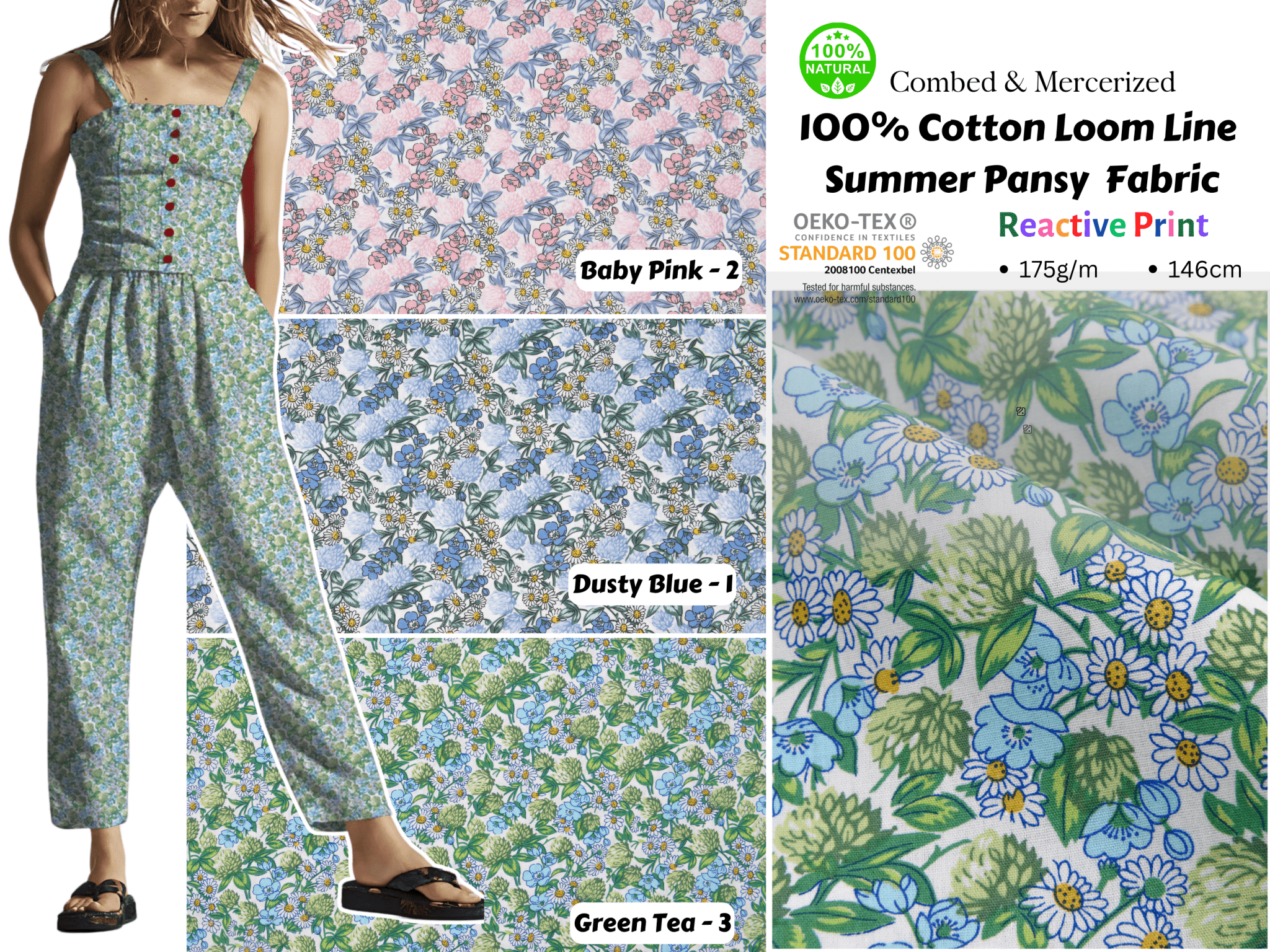 100% Cotton Loom Line Summer Pansy Fabric - 151 – G.k Fashion Fabrics