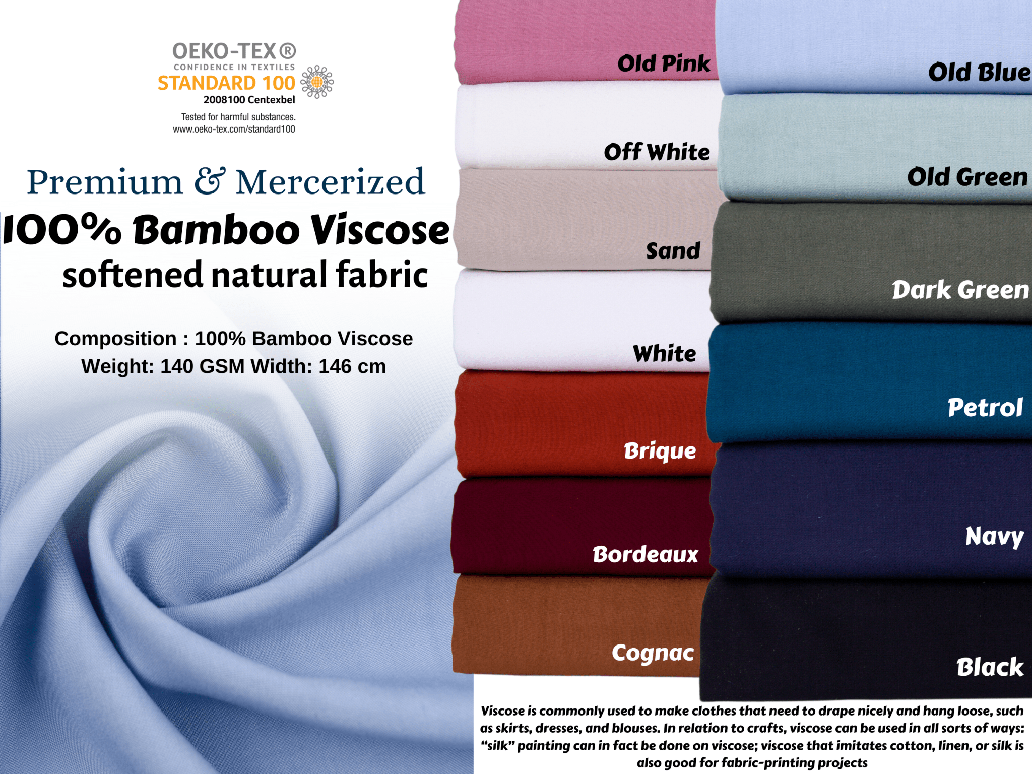 100% Bamboo Viscose Softened Natural Fabric – G.k Fashion Fabrics