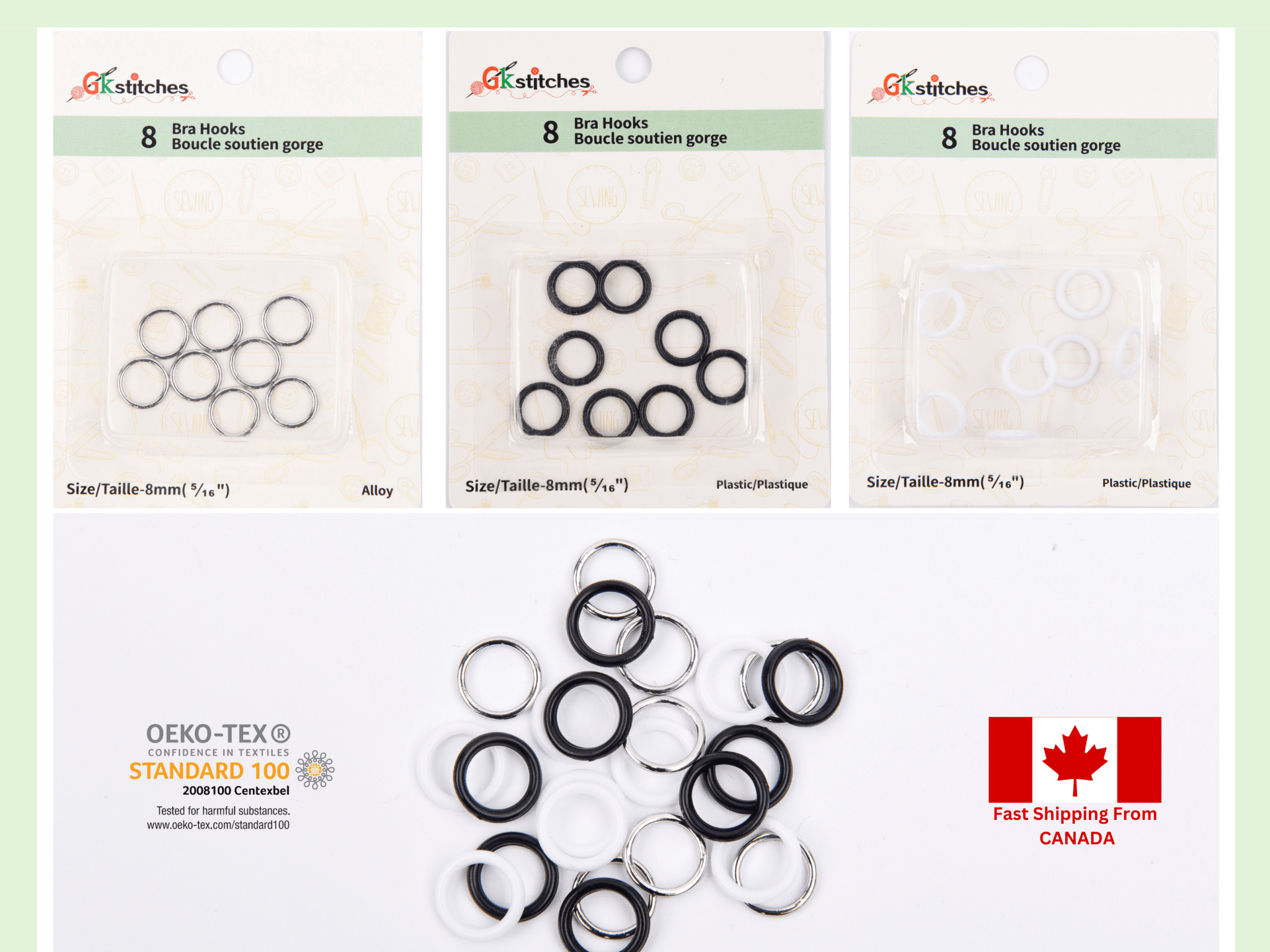 Bra Ring Hooks- 8mm – G.k Fashion Fabrics