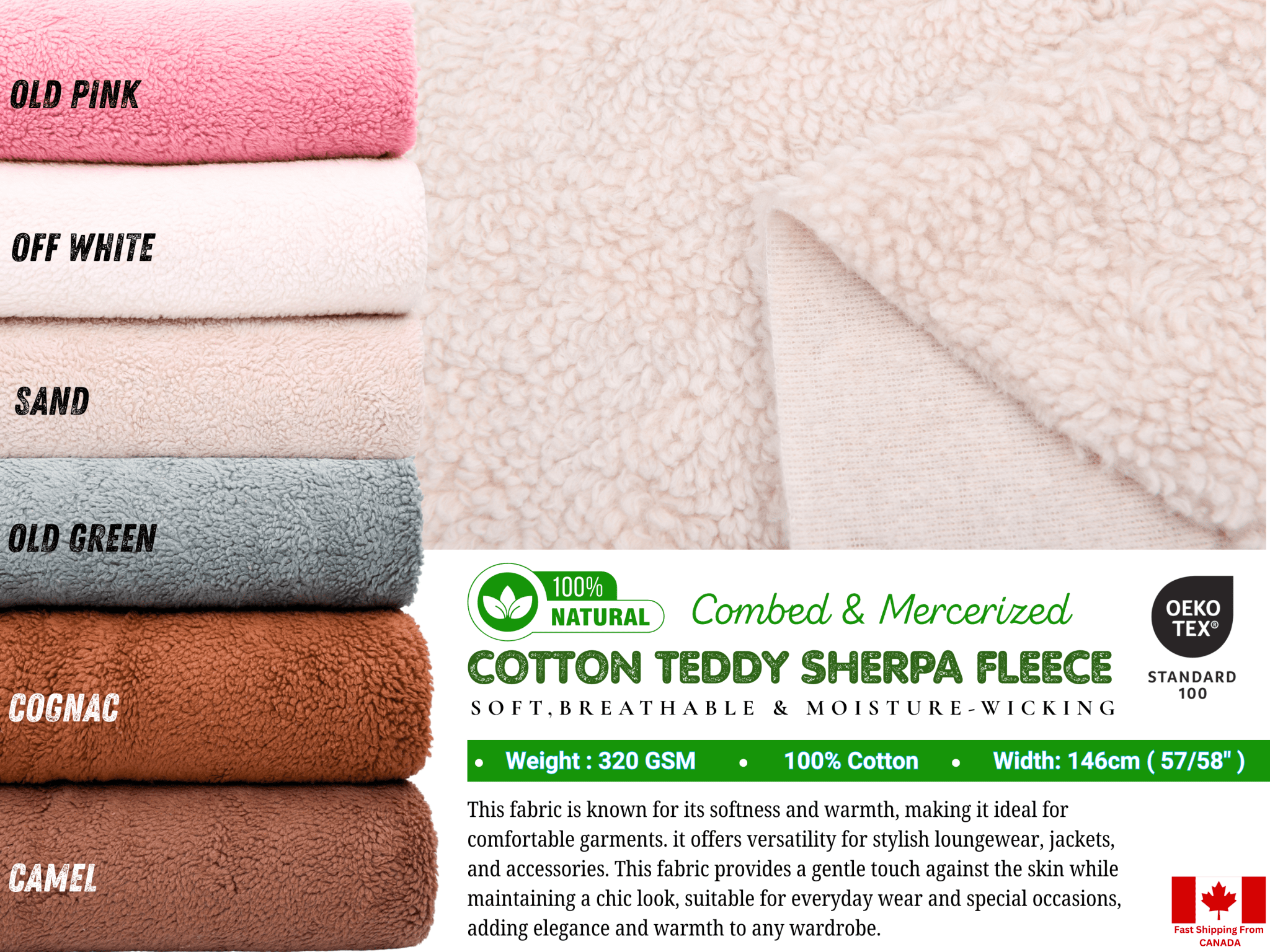 Cotton Teddy Sherpa Fleece Fabric – G.k Fashion Fabrics