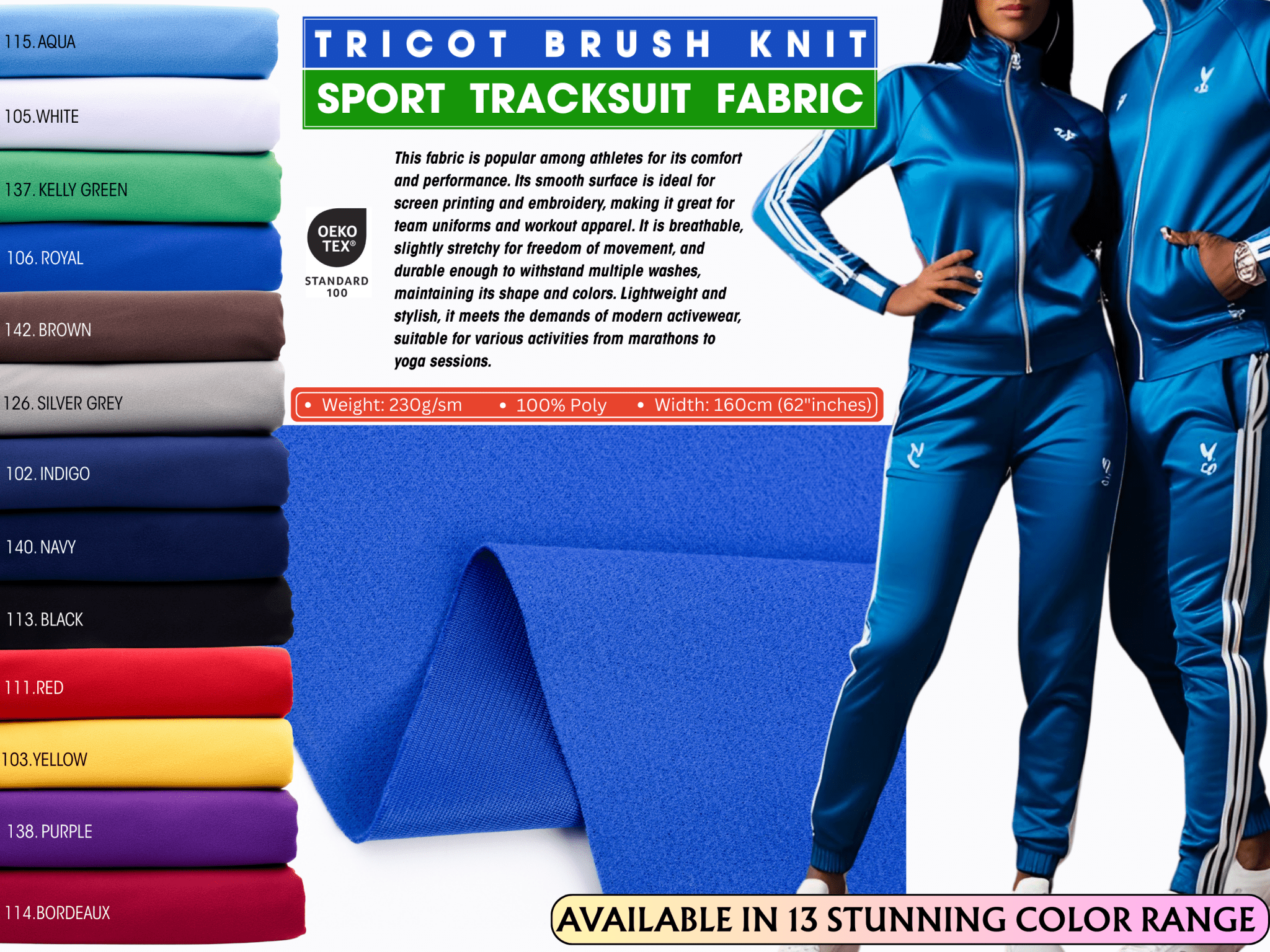 Tracksuit Tricot Brush Knit Sportswear / Joggers Fabric – G.k Fashion ...