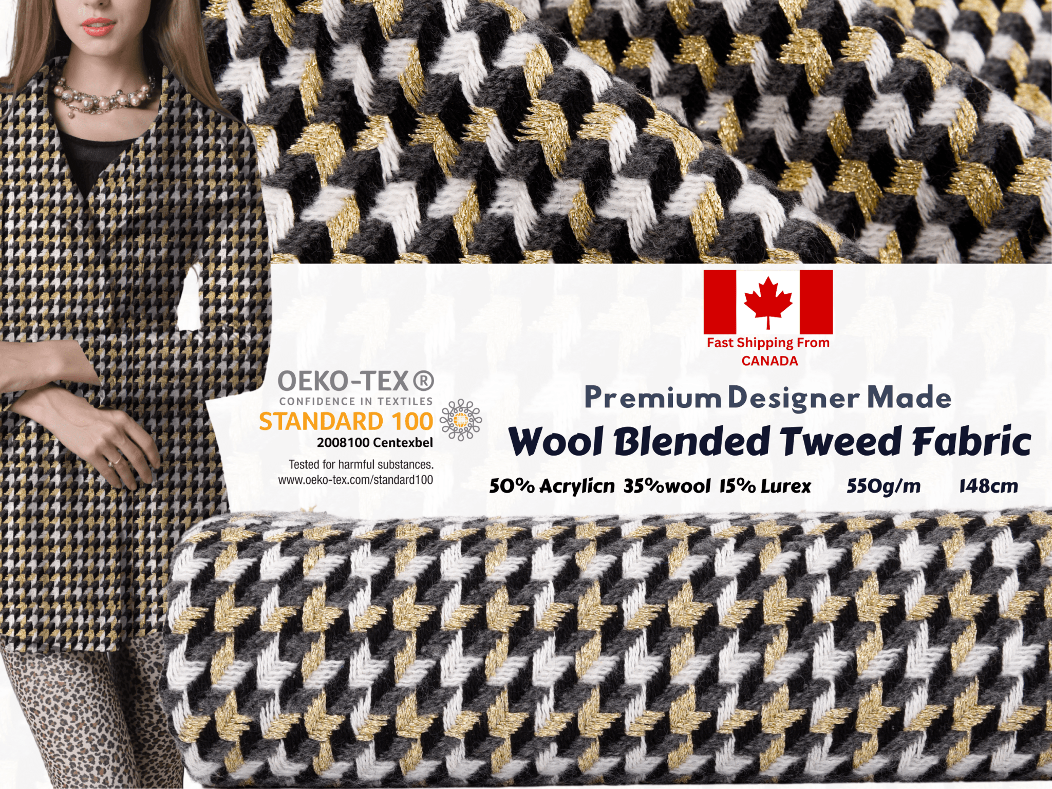 Wool Blended Tweed fabric - GK - 6062 – G.k Fashion Fabrics
