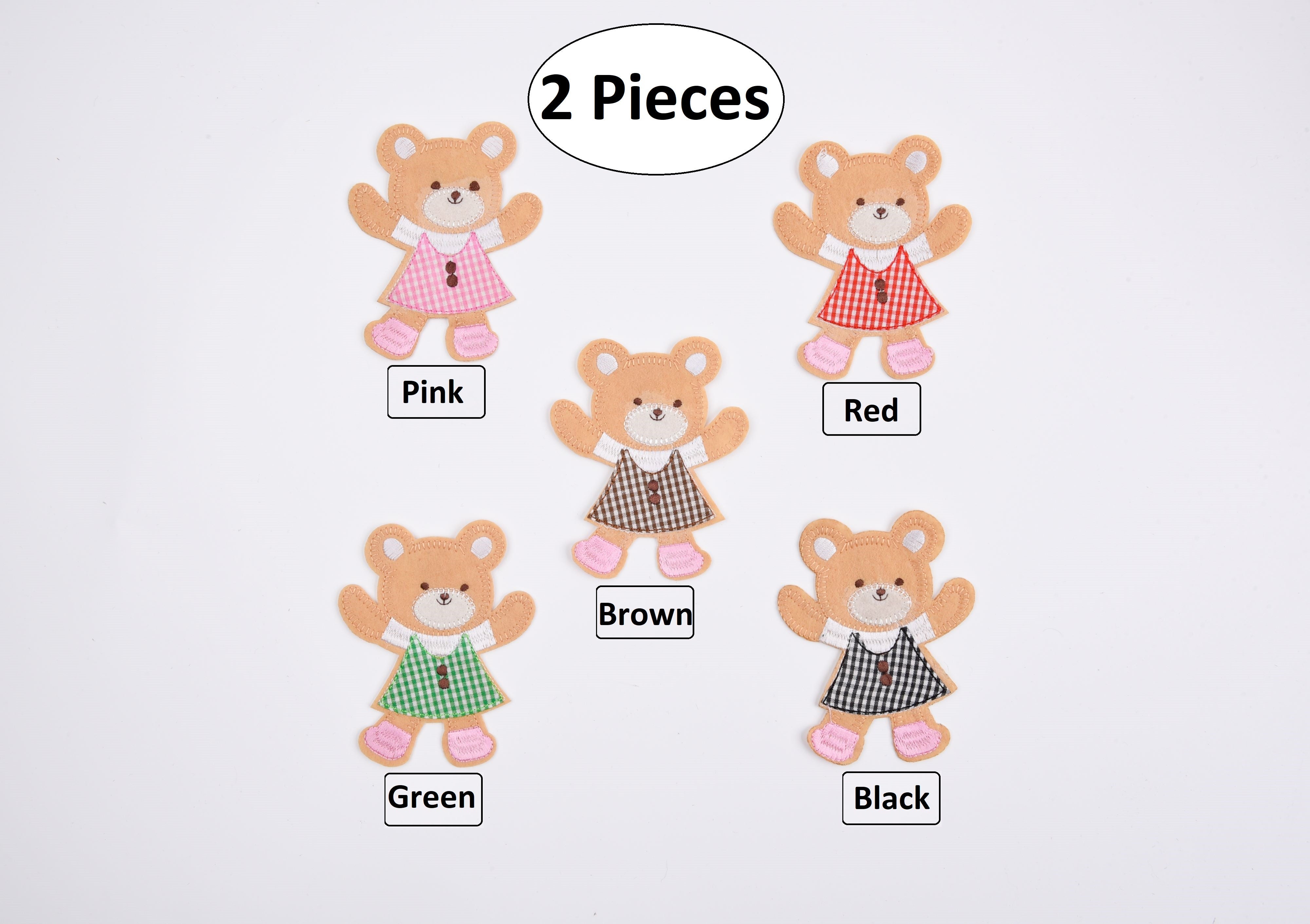 Teddy Bear Patch (2 Pieces Pack) Iron on , Sew on, Embroidered patches ...