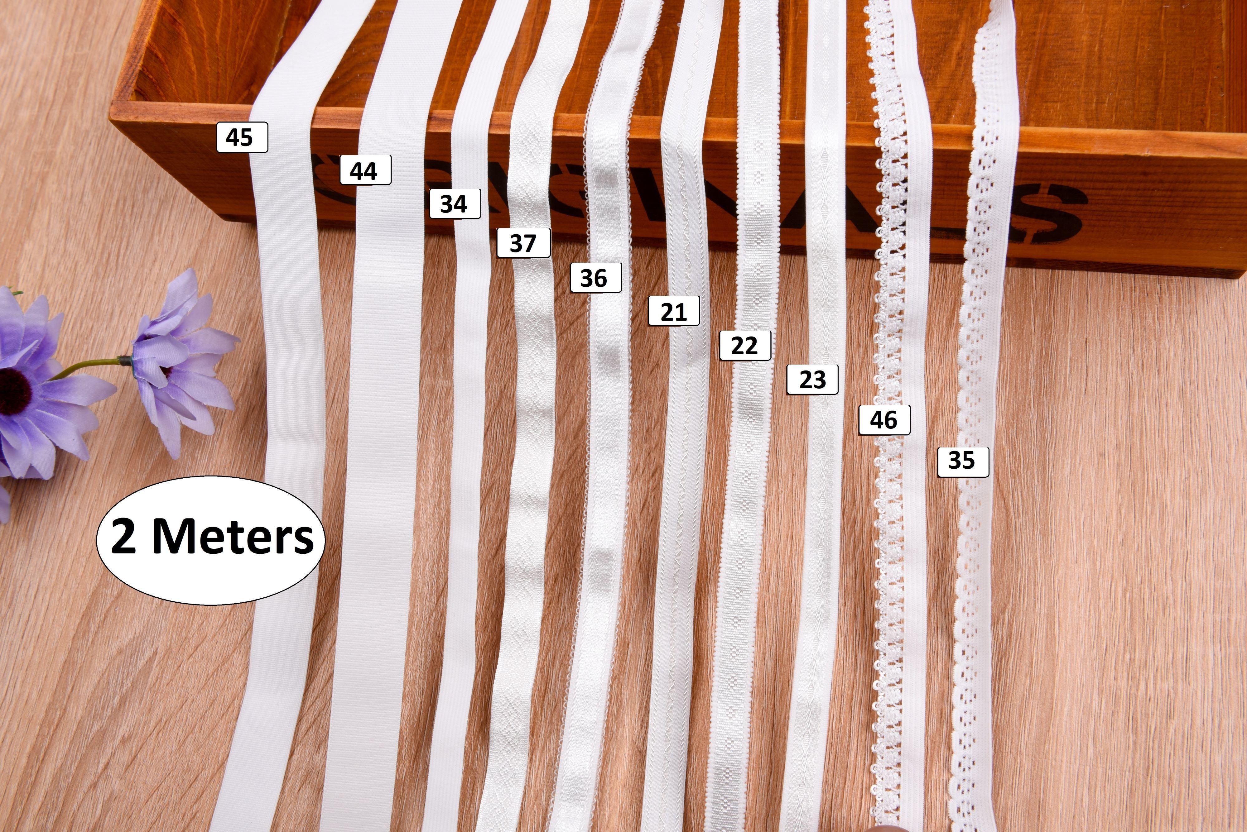 ( 2 Meters Pack ) Decorative Elastic Trim with Lace Edging - Scallop E ...