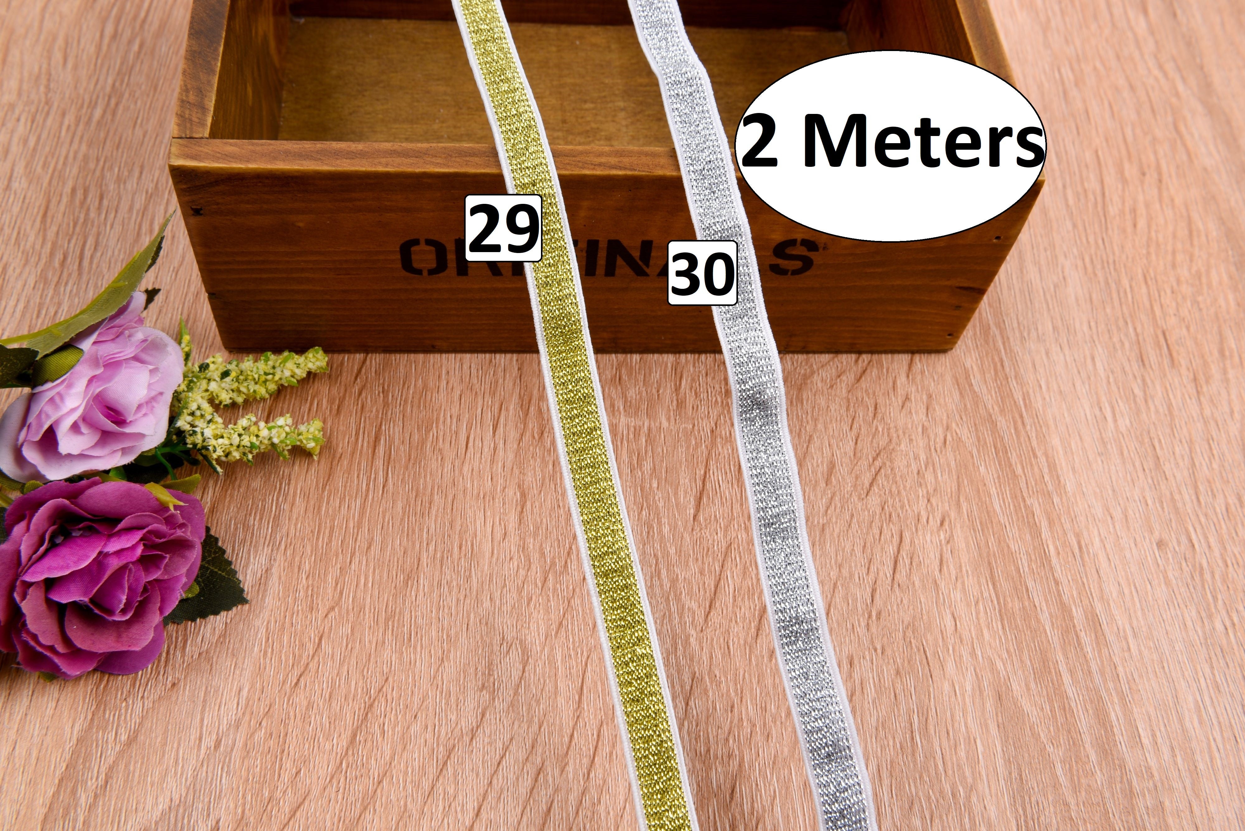 Decorative Elastic Trim( 2 Meters Pack ) with Lace Edging - Scallop Ed ...