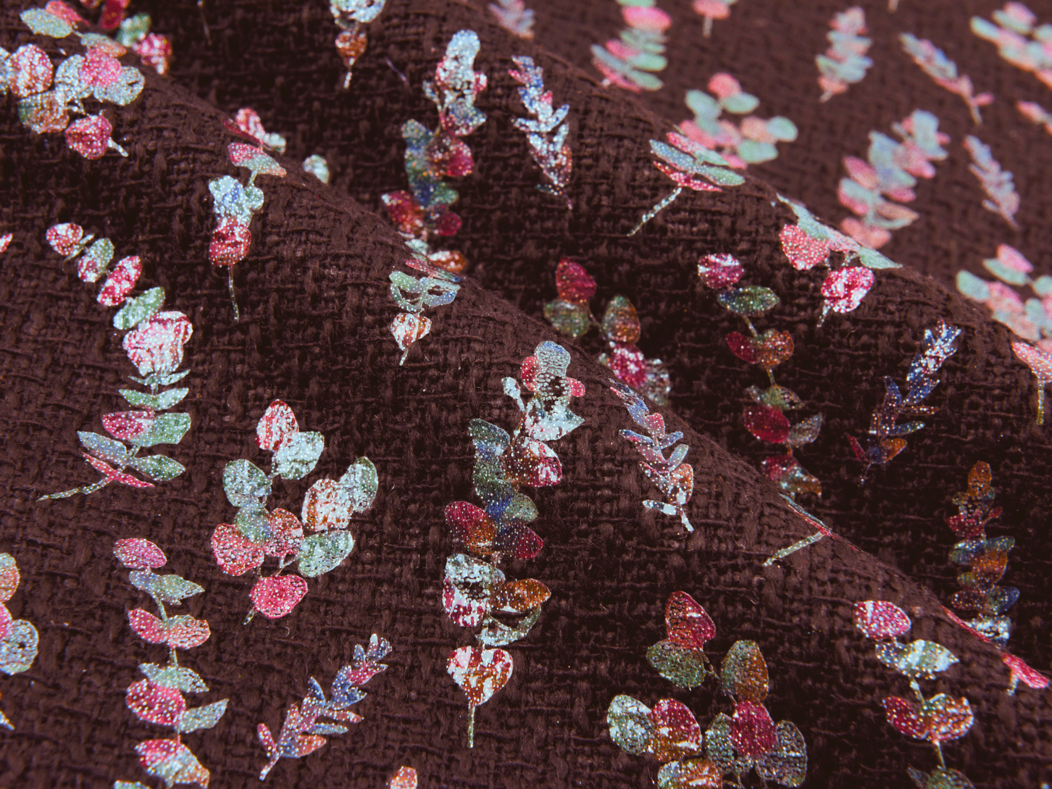Acrylic Blended Tweed Fabric Sparkling print / Premium Designer Made ...