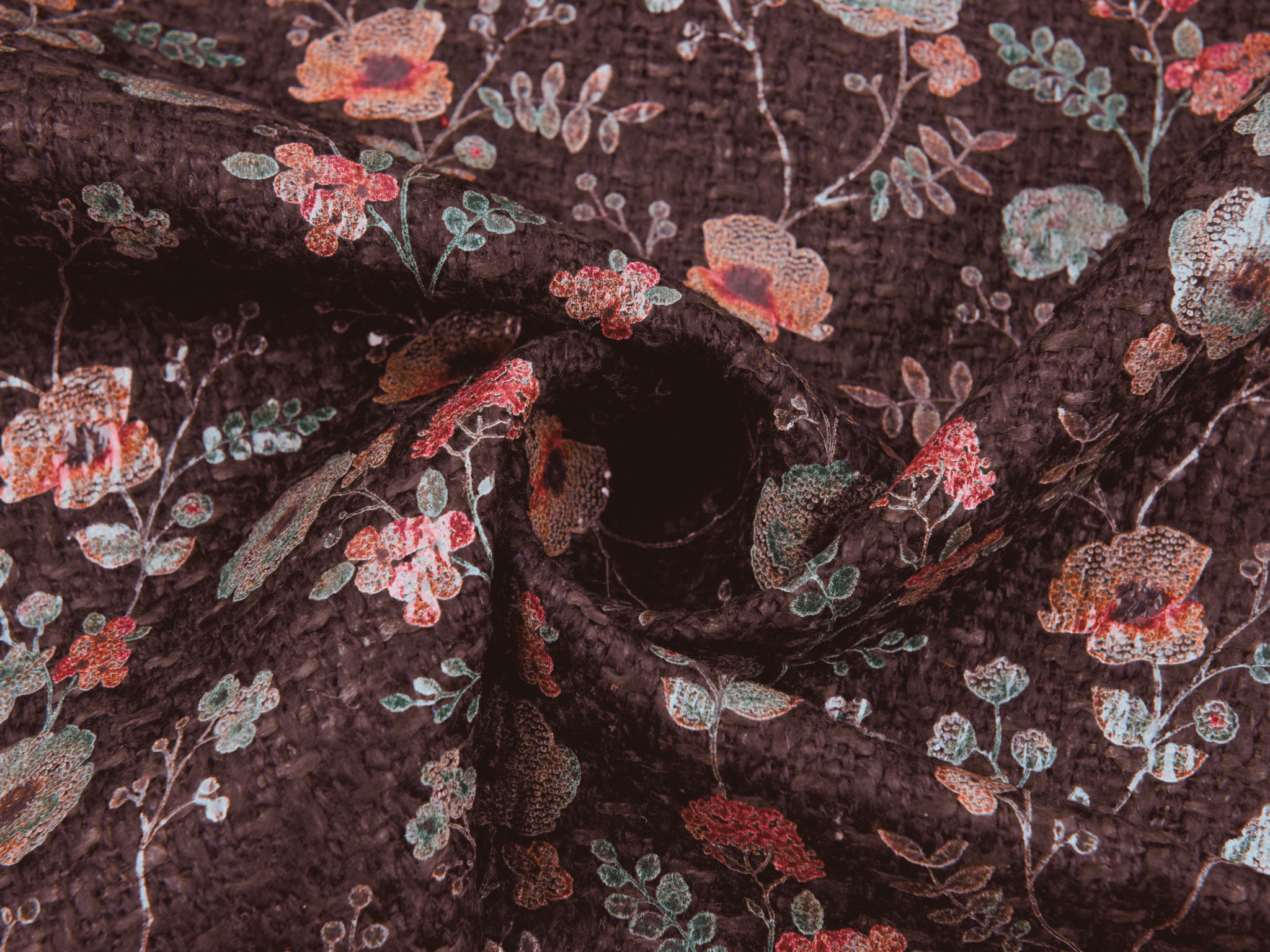 Acrylic Blended Tweed Fabric Sparkling print / Premium Designer Made ...