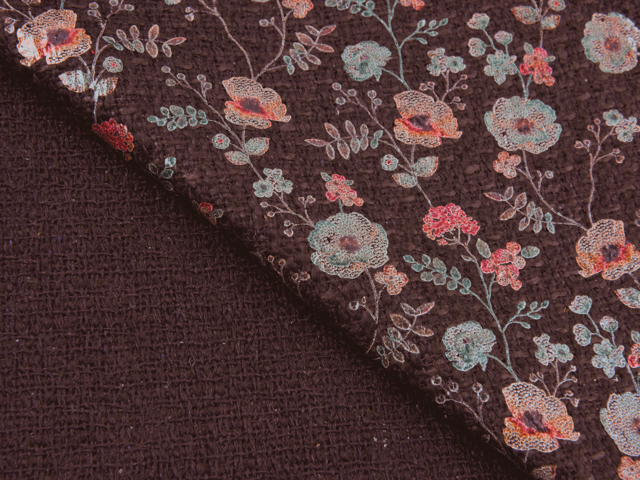 Acrylic Blended Tweed Fabric Sparkling print / Premium Designer Made ...