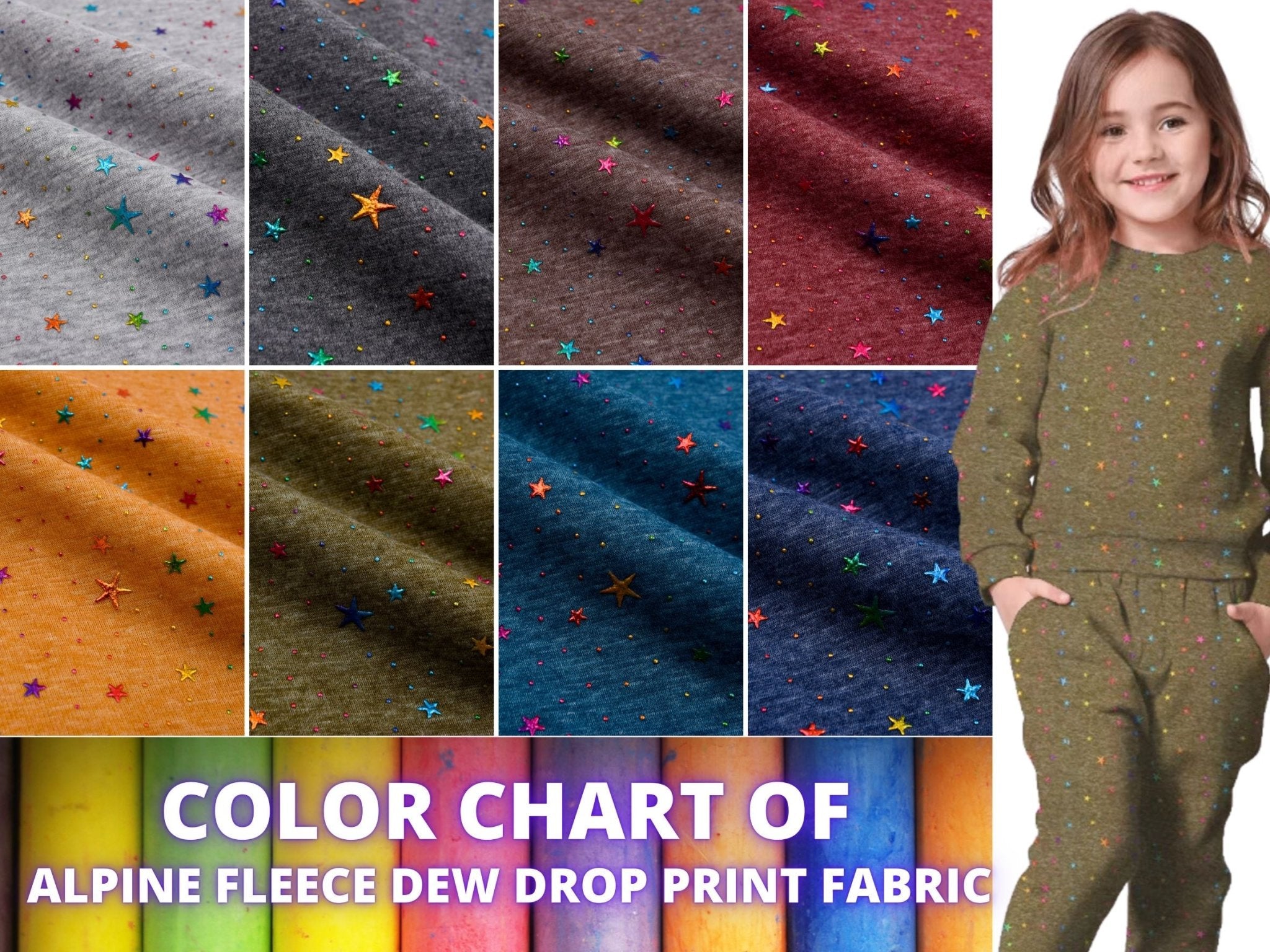 Alpine Fleece with Star Dew Drops Fabric- 18490 – G.k Fashion Fabrics