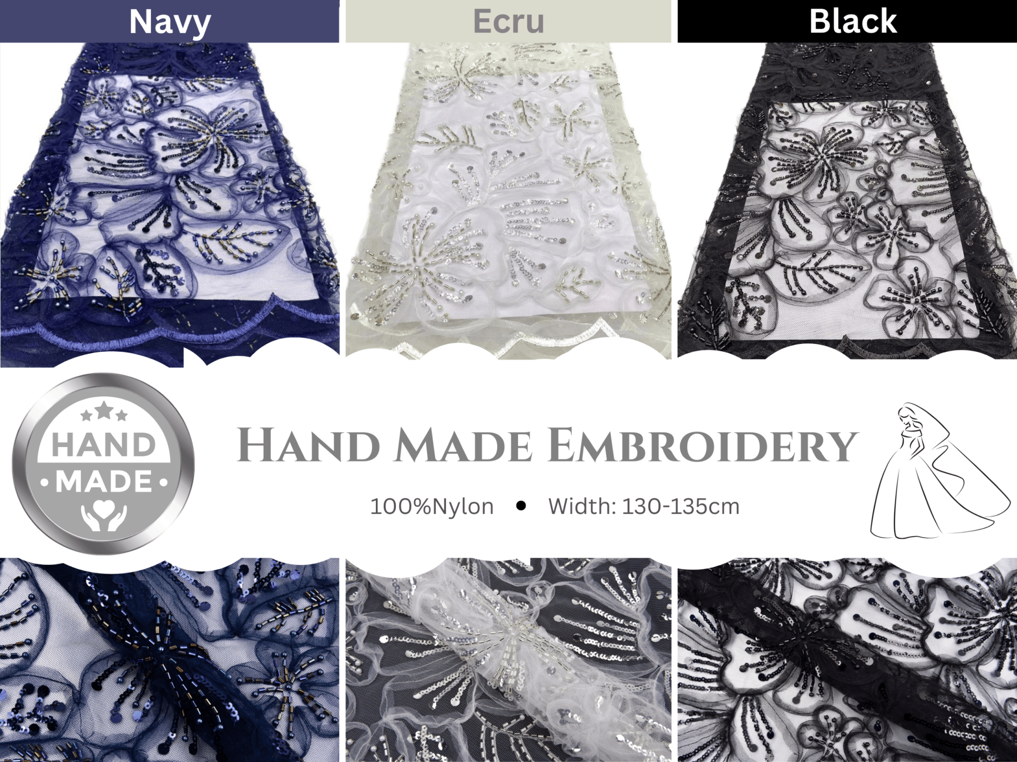 Hand work 3D Lazer beads embroidery – G.k Fashion Fabrics