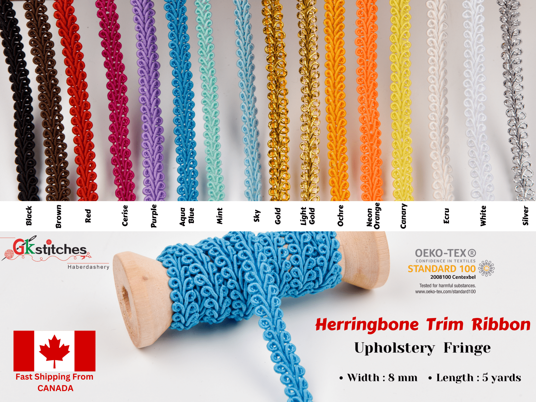 Herringbone Trim Ribbon / Upholstery Fringe – G.k Fashion Fabrics